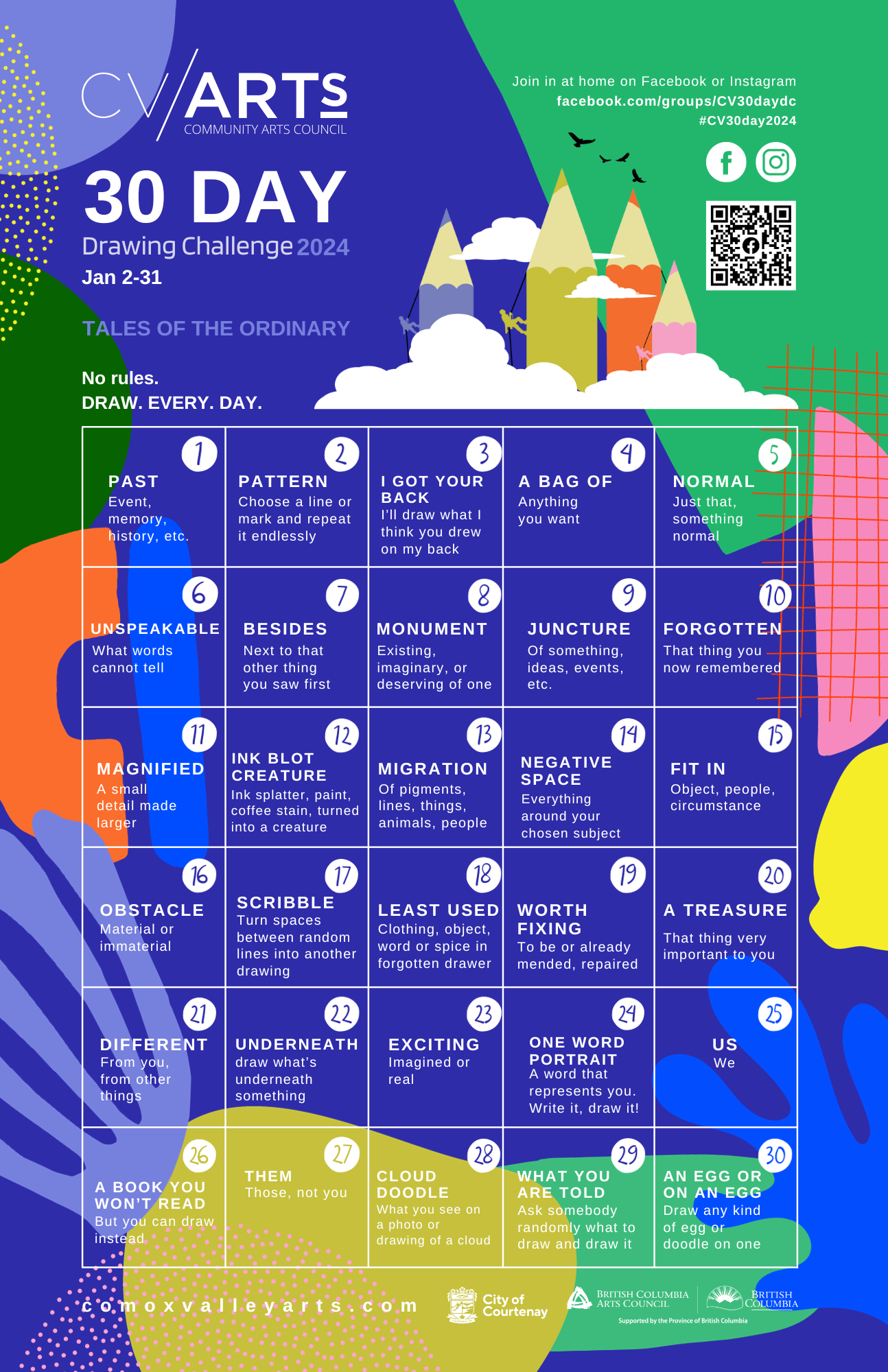 30 Day Drawing Challenge | Comox Valley Arts