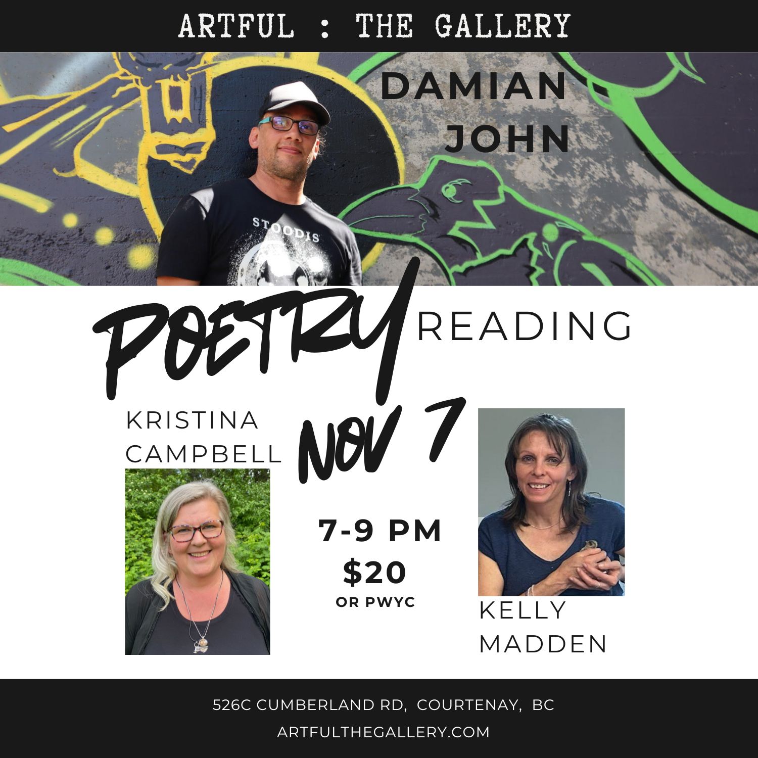 Poetry Reading at Artful : The Gallery | Comox Valley Arts